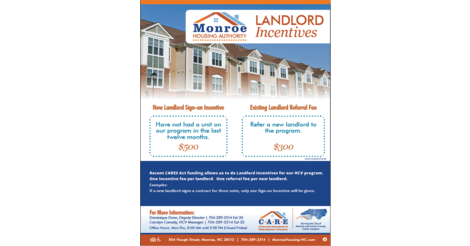 Landlord Incentives!!! (07/28/2020) - News Archives - Monroe Housing ...